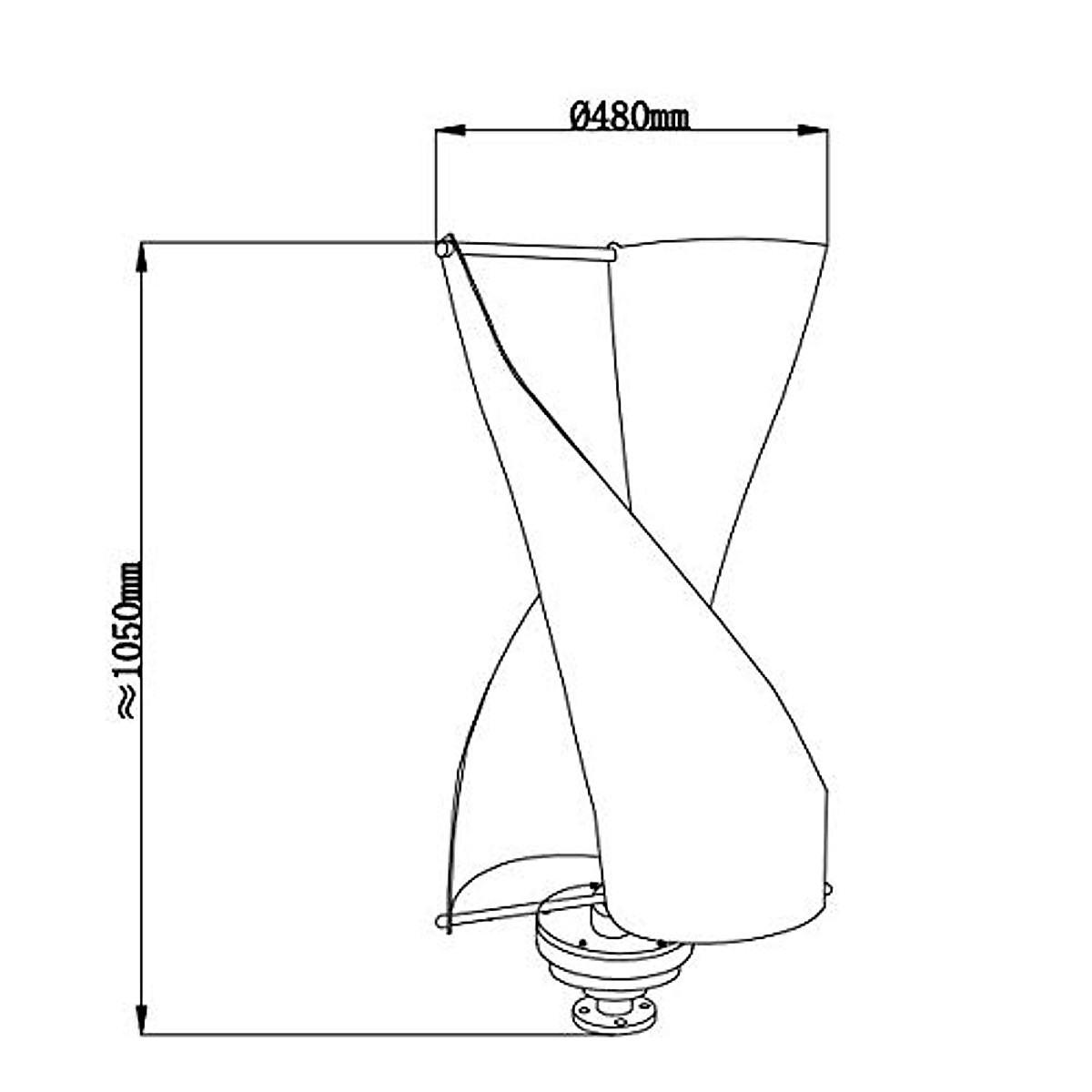 TdiriNar 400W Wind Turbine Generator, 12V Helix Maglev Axis Vertical Wind Turbine Wind Generator with Windmill Controller,Wind Power Generator Hybrid Solar Wind System with 2-Blade for Marine Home