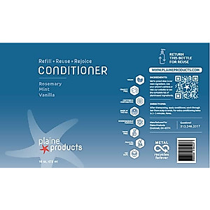 Eco-Friendly Shampoo and Conditioner - Rosemary, Mint, Vanilla - Sulfate Free, 16 oz (Refillable Bottles with pumps)