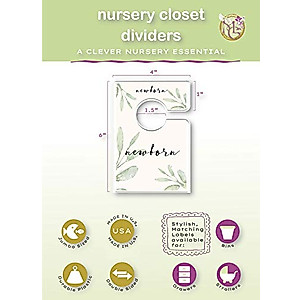 Mumsy Goose Nursery Closet Dividers Greenery Baby Clothes Dividers Botanical Closet Organizers