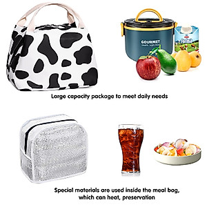 Cow Print School Backpack for Girls, Kids Teen School Bags Bookbags with Lunch Box and Pencil Case