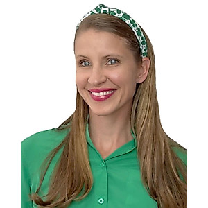 Shimmer Anna Shine St. Patricks Day Headbands and Scrunchie for Women and Girls (St Patricks Green Clover Shamrock)