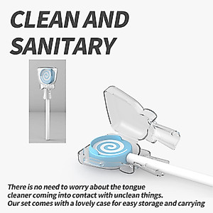 UAIAGM 5 pack Toddler Tongue Cleaner Kids Tongue Scraper or Cleaner Set Dental Scrapers for Kids Helps Freshen Breath Remove Gunk Multicolored with Easy-to-Grasp Handles and Brush Covers