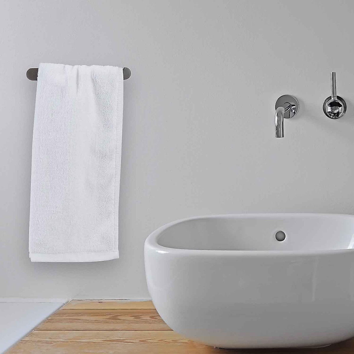 MyGift 6 Inch Gunmetal Hand Towel Holder Rack, Wall Mounted Premium Hotel Series Dark Gray Metal Hook for Hanging Hand Drying Towels, Bathroom Hand Towel Ring