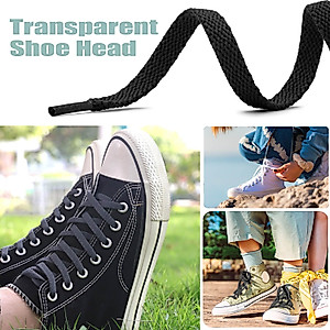 DELELE 2 Pair 24 inch Flat Shoe laces 5/16" Wide Shoelaces for Athletic Running Sneakers Shoes Boot Strings White