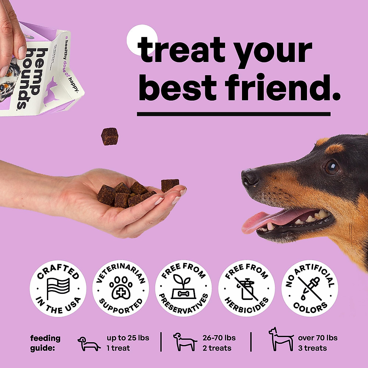 Hemp Hounds - Melatonin Free Calming Chews for Dogs - Fireworks Stress - Dog Calming Treats for Anxiety Relief - 90 Count - Dog Separation Anxiety Treats - Beef Liver Flavor - Adaptogens - 11.9 oz