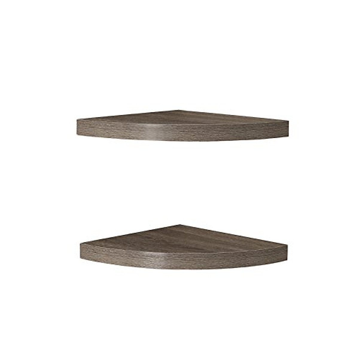 Danya B Rustic Weathered Oak Corner Radial Shelves (Set of 2)