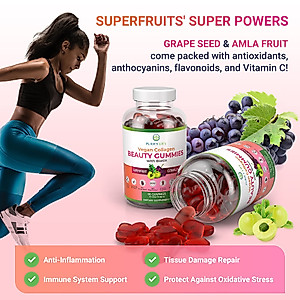 Biotin & Vegan Collagen Bundle, Gummies for Hair Growth, Healthier Skin & Nails (Bulk 90 Gummies), Collagen Booster Superfruit Complex with Resveratrol, Vitamin A, E, C - Replace Capsules, Pills