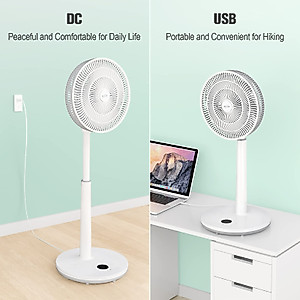 Housmile Oscillating Fan, 12 inch Quiet Standing Fan, Adjustable Height 3 Wind Modes 12 Speed and 9-Hour Timer Floor Fan with Remote, Pedestal Fan for Home Bedroom