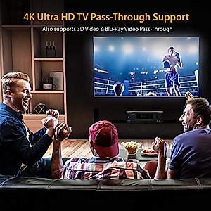 Pyle 5.2-Channel Hi-Fi Bluetooth Stereo Amplifier - 1000 Watt AV Home Speaker Subwoofer Sound Receiver with Radio, USB, RCA, HDMI, Mic In, Wireless Streaming, Supports 4K UHD TV, 3D, Blu-Ray -PT694BT