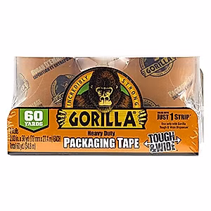 Gorilla Packing Tape Tough & Wide Refill for Moving, Shipping and Storage, 2.83" x 30 yd, 2 Rolls (Pack of 1)