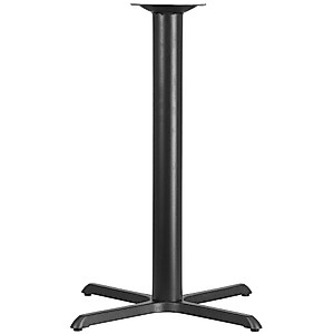 Flash Furniture Beverly 33'' x 33'' Restaurant Table X-Base with 4'' Dia. Bar Height Column, Black, Set of 1