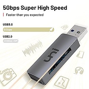 SD Card Reader, uni Micro SD Card Adapter, Mini-Size Aluminum USB 3.0 SD Card Reader Support SD, SDXC, SDHC, MMC, Micro SDXC, Micro SD, Micro SDHC and UHS-I Card, Compatible with Mac/Win/Linux