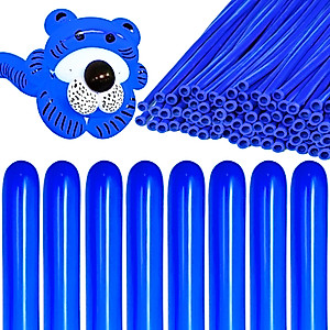 Bule 260Q Balloons, Long Skinny Balloons,Twisting Balloon 100 Pcs, Premium Magic Clown Ballon for Balloon Animal, Garland, Baby Birthdays, Festival Decoration 100Pc (Blue)