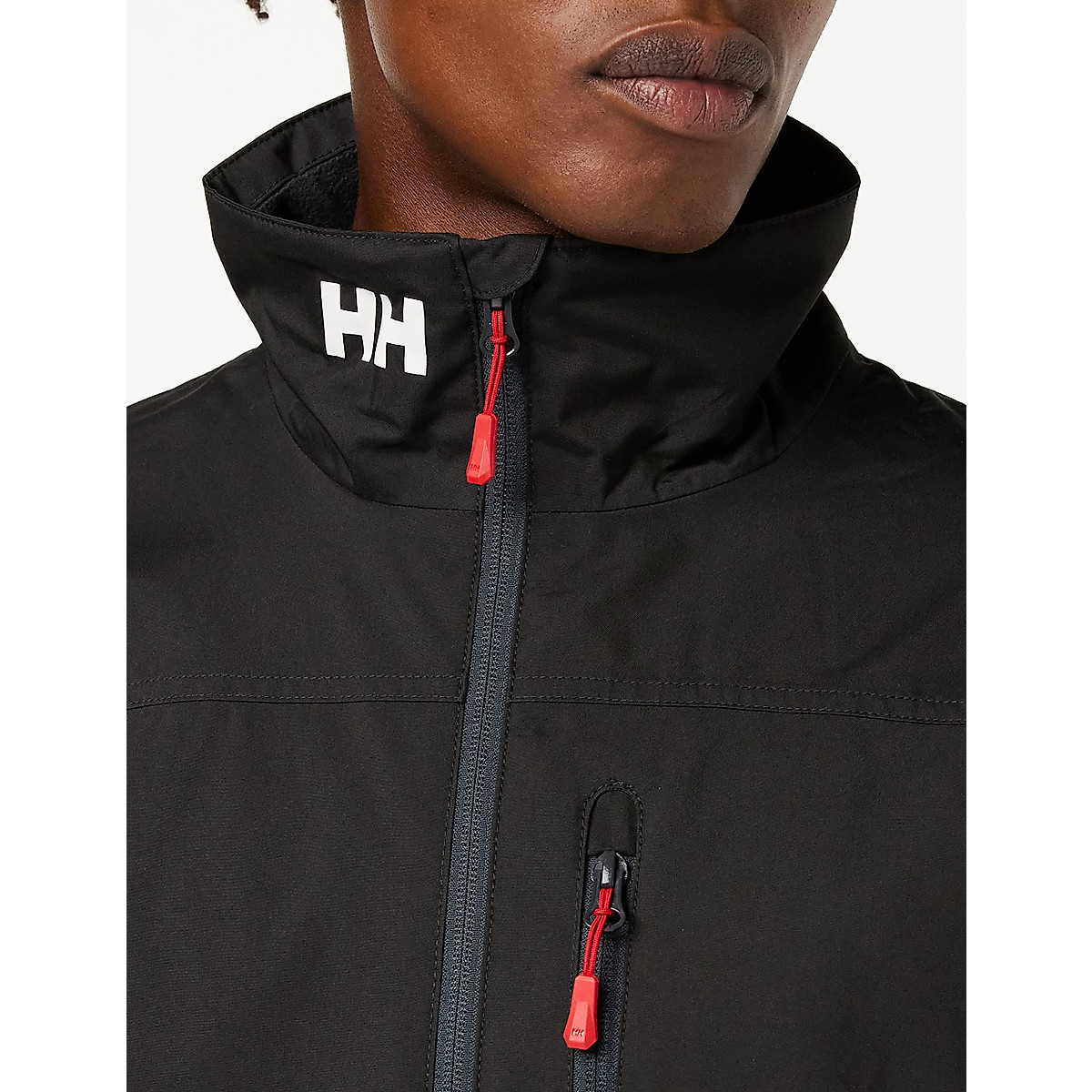 Helly Hansen Men's Crew Midlayer Fleece Lined Waterproof Windproof Rain Jacket, 990 Black, Large
