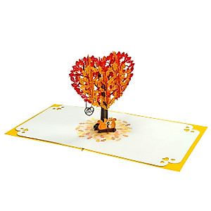 CUTPOPUP Anniversary Card Pop Up, Valentines Day Card, 3D Greeting Loved Card (Squirrel Couple Heart Tree)