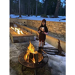 Bond Manufacturing 52124 Nightstar 32.7" Round Wood Burning Steel Fire Pit with Grill, Black