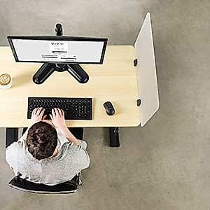 VIVO Dual Frosted Plexiglass 30 x 18 inch Clamp-on Desk Privacy Panels, Acrylic Cubicle Desk Dividers, Office Partitions, Pack of 2, PP-2-G060C