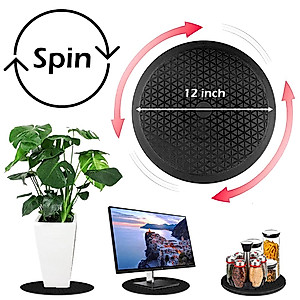 6 Inch & 12 Inch Lazy Susan Turntable Organizer - Heavy Duty Rotating Swivel Stand with Steel Ball Bearings for Cake, Kitchen Cabinets, Monitor, TV, Painting, Display