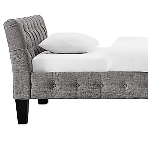 Rosevera Roche Upholstered D11 Button Tufted Fine Polyester Easy aseemble with Wooden Legs Twin Size Daybed Sleeper Couch for Living Room Bedroom, Dove Gray