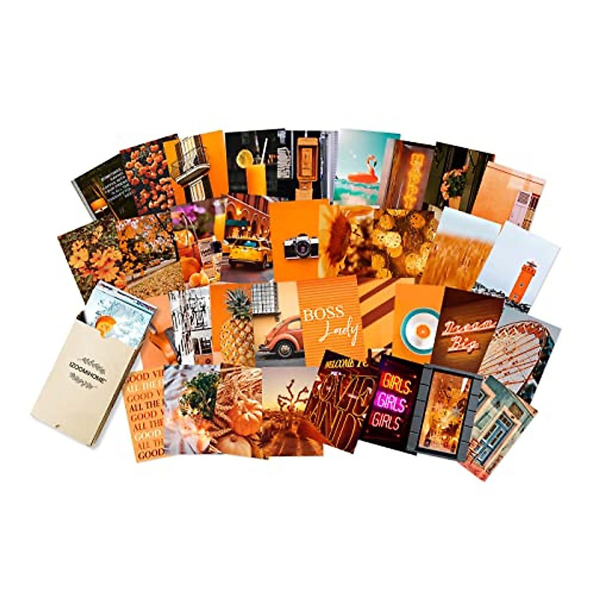 Orange Wall Collage Kit Aesthetic Pictures, Bedroom Decor for Teen Girls, Wall Collage Kit, Aesthetic Posters, Collage Kit for Wall Aesthetic, Wall Collage, Orange Wall Decor, Collage Kit
