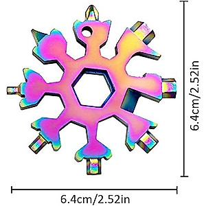 18-in-1 Snowflake Multi tool, Easy N Genius Stainless Steel Snow Multitools Bottle Opener-Screwdriver-Wrench, Cool Gadgets Gift Idea. (Colorful)