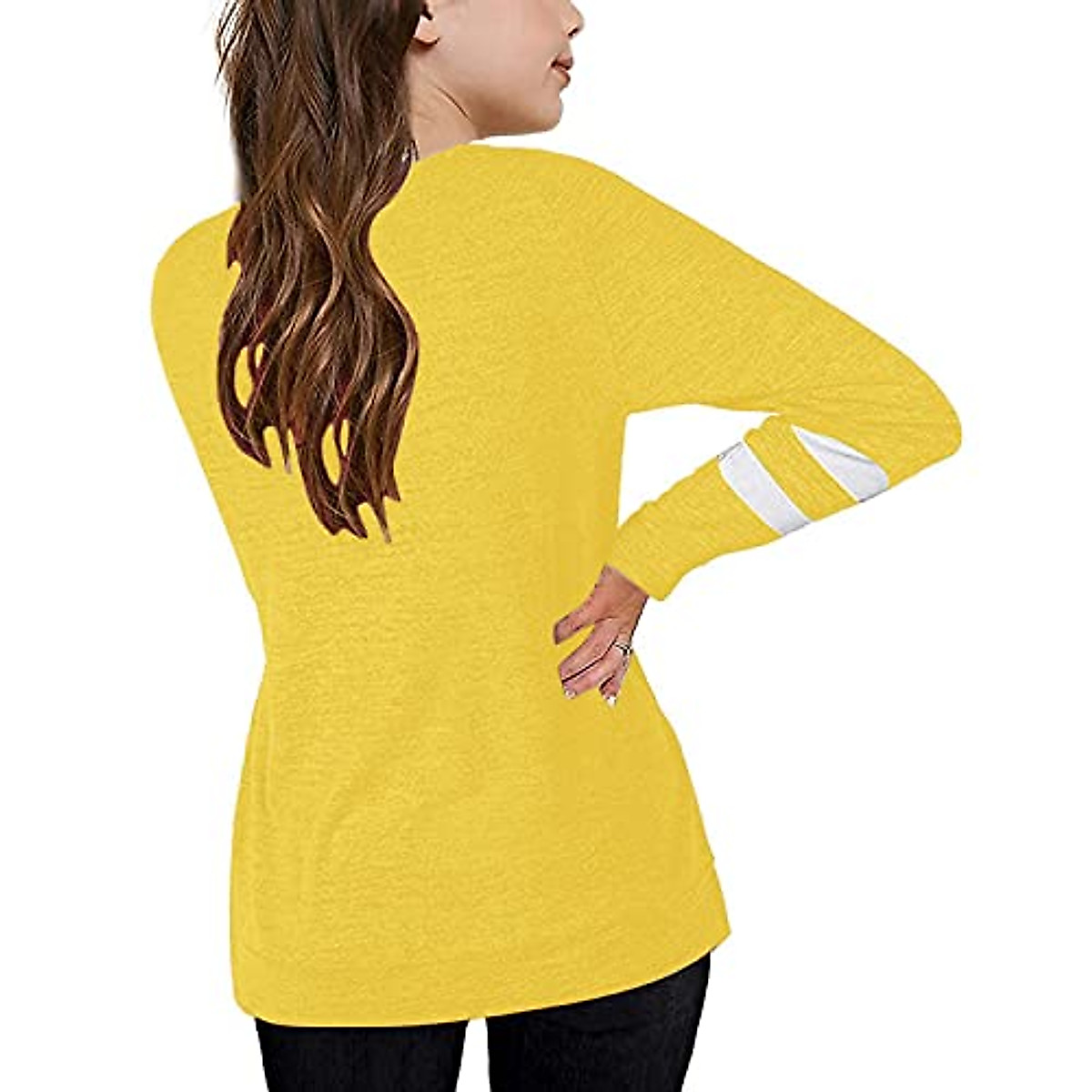 Kids Boys Girls Spring Fall Cotton Fleece Pullover Cotton Basic Round Neck Solid Sweatshirt Tee Shirt 1-Year-Old Pullover Yellow