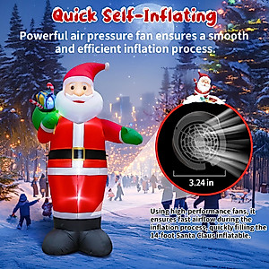 14FT Christmas Inflatable Santa Claus Outdoor Blow Up Yard Decorations,Giant Outside Standing Waterproof Smiling Santa Claus with Gift Bags,Built-in LEDs for Xmas Holiday Party Yard Garden Lawn Decor