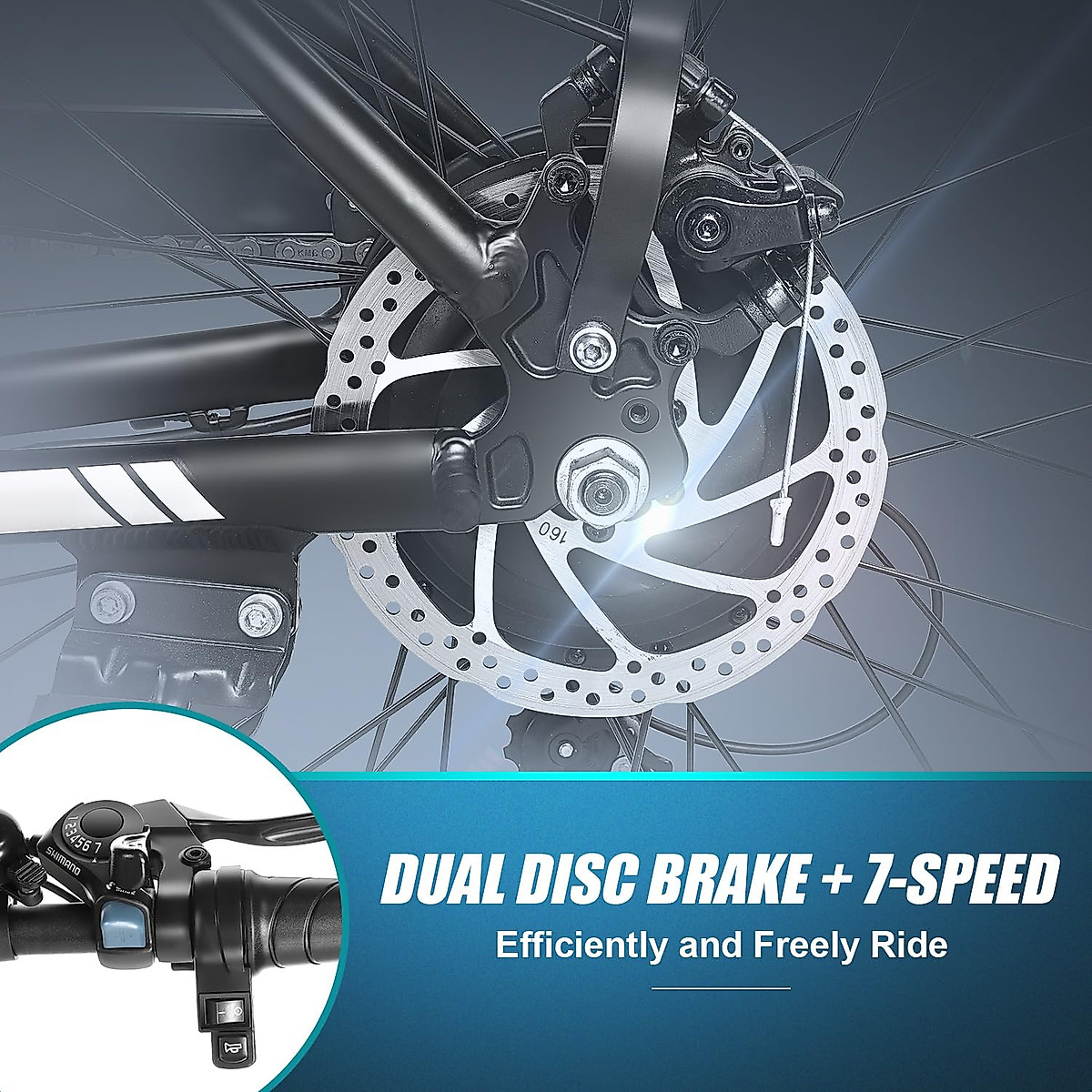 ANCHEER Electric Bike for Adults, 48V 499Wh Ebike, 26" City Commuter Bike with 48V Removable Battery, Up to 55 Miles, 3H Fast Charge, 7-Speed, Step-Thru Cruiser Bike for Women Men, UL 2849 Certified