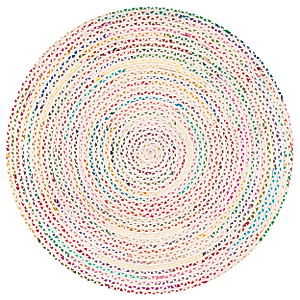 nuLOOM Tammara Bohemian Hand Braided Area Rug, Oval 5x8, Ivory