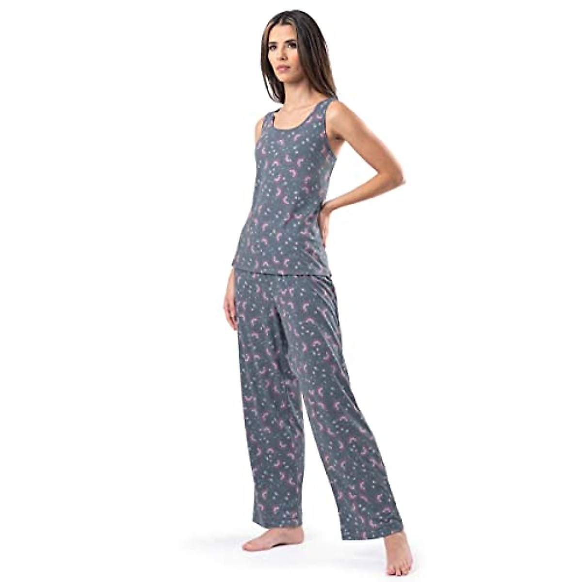 Fruit of the Loom Women's Breathable Tank Top, Pant, and Cardigan Sleep Set, Floral Print, 3X