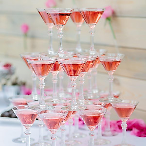 Qeirudu 40 Pack Plastic Martini Glasses, 5 oz Disposable Cocktail Glasses for Party Wine, Margarita, Champagne, Appetizers, Desserts