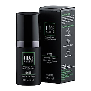 Tiege Hanley Mens Under Eye Cream for Dark Circles, EYES - Eye Cream for Puffiness & Bags Under Eyes - Firming Anti-Aging Eye Wrinkle & Fine Lines Cream - Tightening Eye Bags Treatment for Men, 0.5 Oz