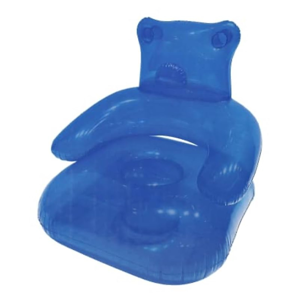 Room2Room Inflatable Gummy Bear Chair 28" Transparent Clear Sofa Seat Double Person Blow up Chair Yard Portable Inflatable Couch Air Couch Patio Blow up Furniture Camping Outdoor Beach Room (Blue)