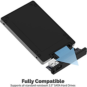 Sabrent Ultra Slim USB 2.0 to 2.5-Inch SATA External Aluminum Hard Drive Enclosure [Black] (EC-UK25)