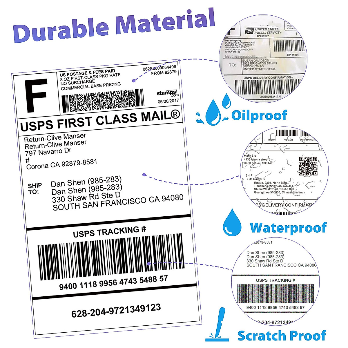 LotFancy 4x6 Direct Thermal Shipping Labels, 1000 Thermal Labels Fanfold with Perforated and Strong Adhesive, White Mailing Labels Compatible with Zebra, Rollo Thermal Printer