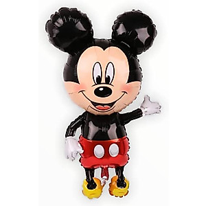 Mickey Mouse Theme Party Balloons - Mickey Balloon Set Baby Shower - Jumbo Mickey Body Small Heads - Mickey Mouse Balloons Birthday Decorations - Combined Bundle with RIbbon by Jolly Jon