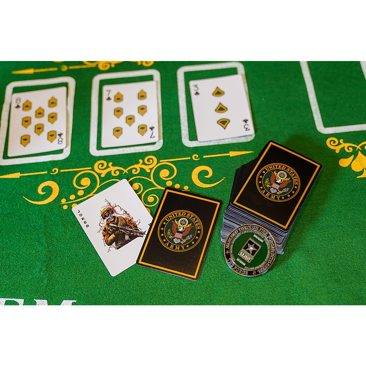 Military Gift Shop US Army Professional Quality Army Playing Cards - Great for Game Night - US Army Gifts for Veterans | Disabled USMC Vet Owned Small Business