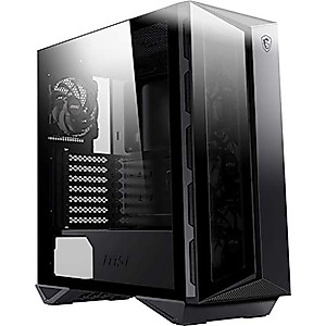 MSI MPG GUNGNIR 110R - Premium Mid-Tower Gaming PC Case - Tempered Glass Side Panel - 4 x ARGB 120mm Fans - Liquid Cooling Support up to 360mm Radiator - Two-Tone Design