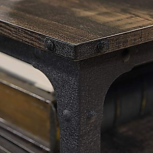 Sauder Steel River L-Shaped Desk, L: 59.84" x W: 57.32" x H: 29.53", Carbon Oak Finish