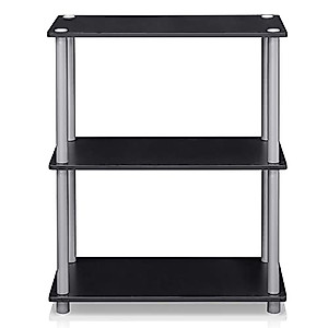 Furinno Turn-N-Tube Display Rack, 3-Tier Single, Black/Grey