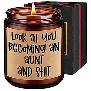 LEADO Scented Candles - Pregnancy Announcement for Best Friend, Sister - Baby Announcement Gifts for Aunt, New Aunt Gifts - Mothers Day, Baby Reveal Gifts for Aunt to be, Auntie, Promoted to Aunt