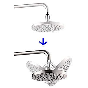 Hibbent All Metal Shower Head Swivel Ball Joint Adapter, Solid Brass Adjustable Shower Arm Connector, Shower Arm Extension, Showerhead Connector, Universal Showering Component, Polished Chrome