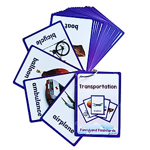 Lilias Transportation/Clothes/Occupations Flash Cards, English Words Learning Pocket Card for Toddlers, Toddler Learning Toys, Learning Supplies for Kindergarten Preschool, 3 Themes Set