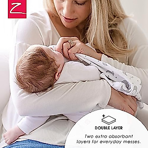 Zutano 5-Pack Organic Burp Cloths for Baby Girl & Boy, Large Cotton Burping Cloths for Babies | Absorbent Baby Spit-Up Rags | Gender Neutral Burp Clothes | Newborn Essentials, Pink Hearts