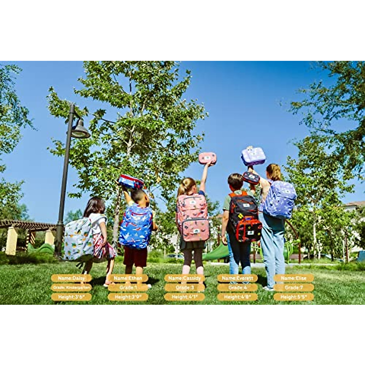 uninni Race Car Kids Backpack Set for Age 6+, fits for height 3'9" above kids with Lightweight Insulated Lunch Bag and Cute Pencil Case for Boys and Girls