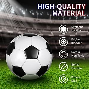 HyDren 4 Pcs Soccer Ball with Pump Official Size Indoor Outdoor Sports Soccer for Child Adult Players Game Training Back to School Gift(Size 5, Elegant)