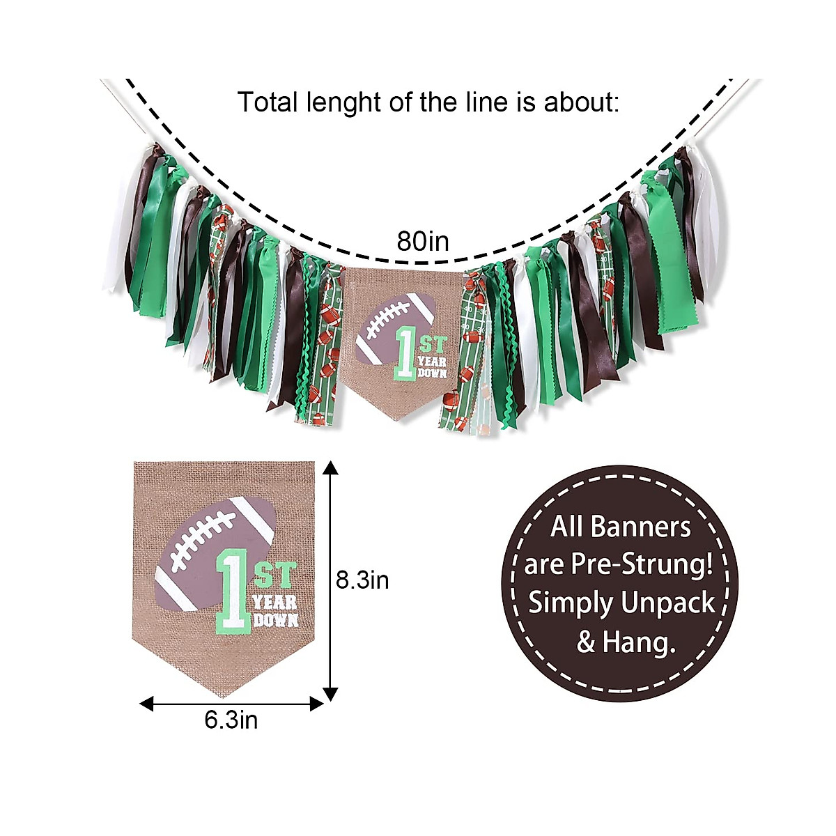 Football 1st High Chair Banner,Football 1st/first Birthday Party Decorations,first Year Down Themed Football 1st Birthday Party Decorations,photo Prop Football Party Decor