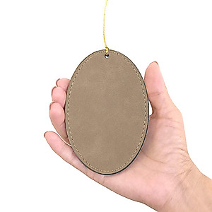 LaserGram Faux Leather Christmas Ornament, Gymnast Man, Personalized Engraving Included (Light Brown, Oval)