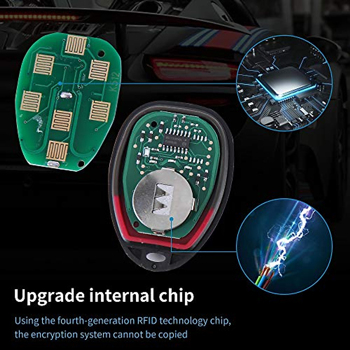 Car Key Fob Compatible with GMC Acadia Yukon/Cadillac Escalade SRX/Chevy Suburban Tahoe Traverse/Buick Enclave Keyless Entry Remote Control Uncut Flip Replacement for OUC60270 OUC60221