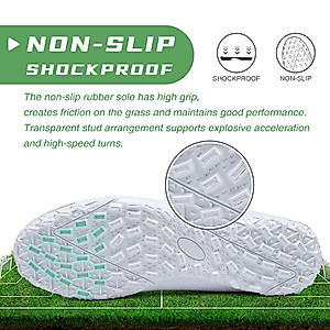 Indoor Soccer Shoes Mens Soccer Cleats Women Turf Soccer Shoes Men Zapatos de Futbol para Hombres Football Cleats Women Tacos de Futbol para Hombre Tacos de Futbol Youth Futsal Shoes TF White